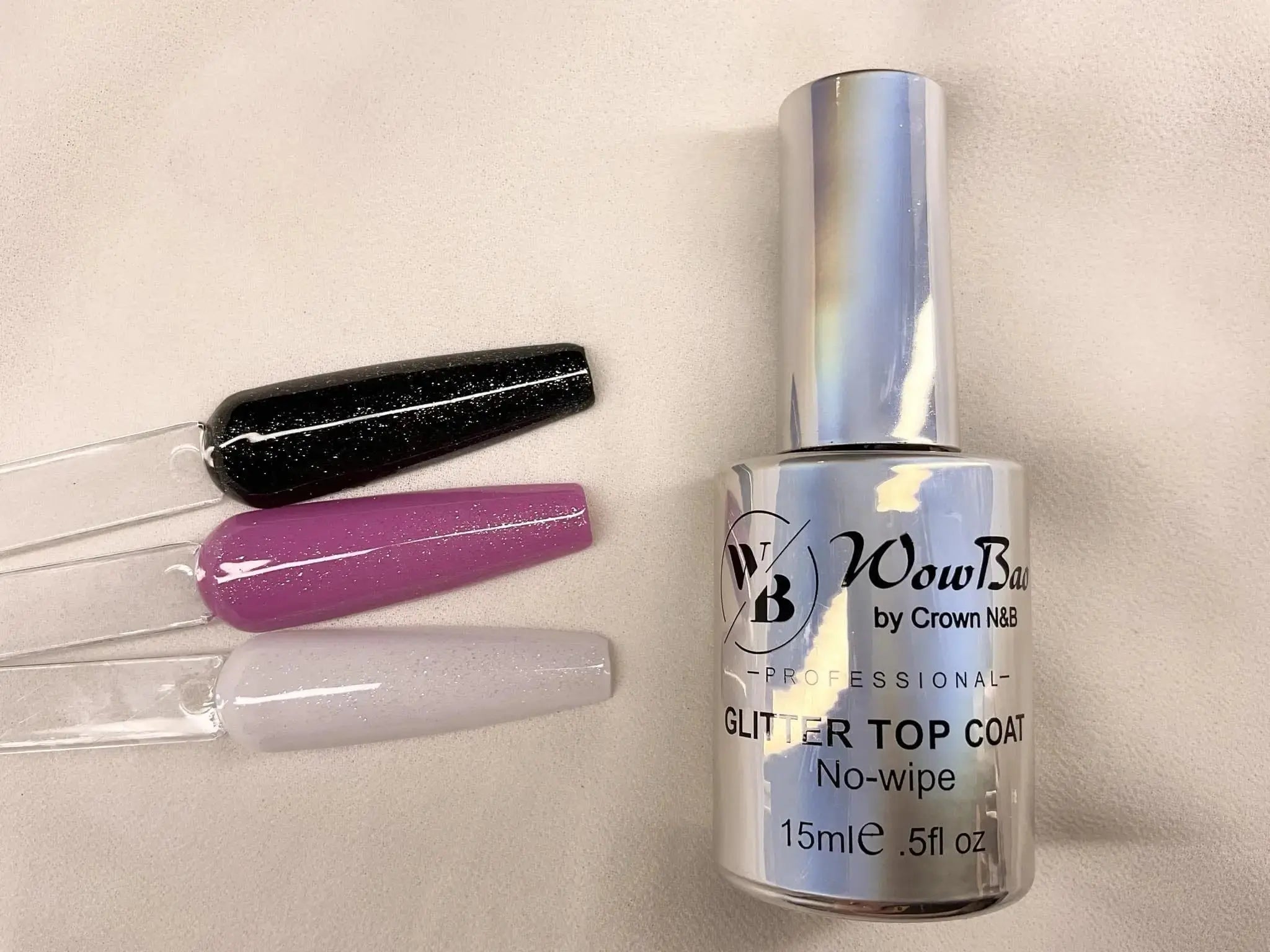 Silver Glitter Top Coat GT01 - WowBao Nails